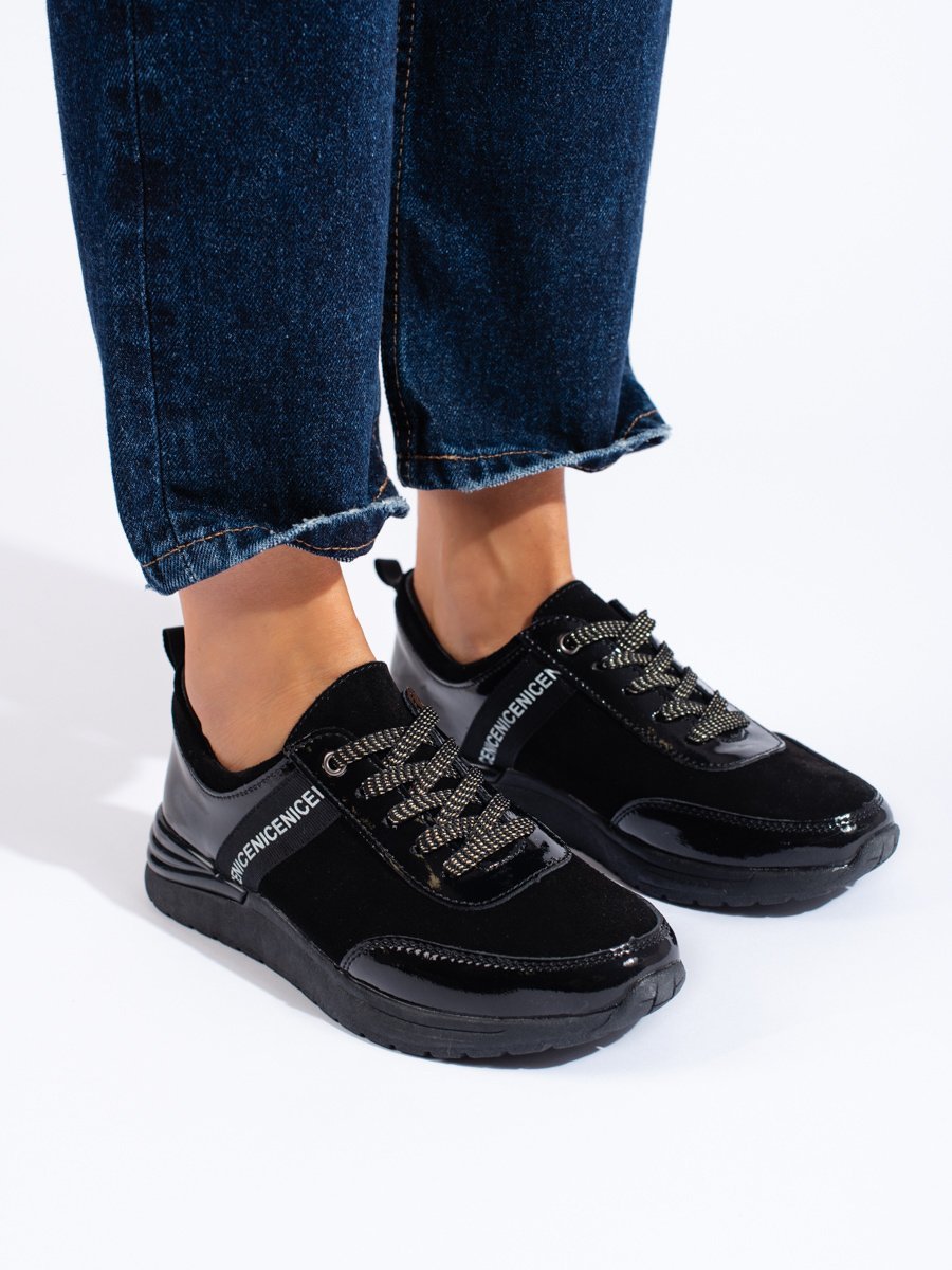 Juodi odiniai sportiniai bateliai | AvalynėTau